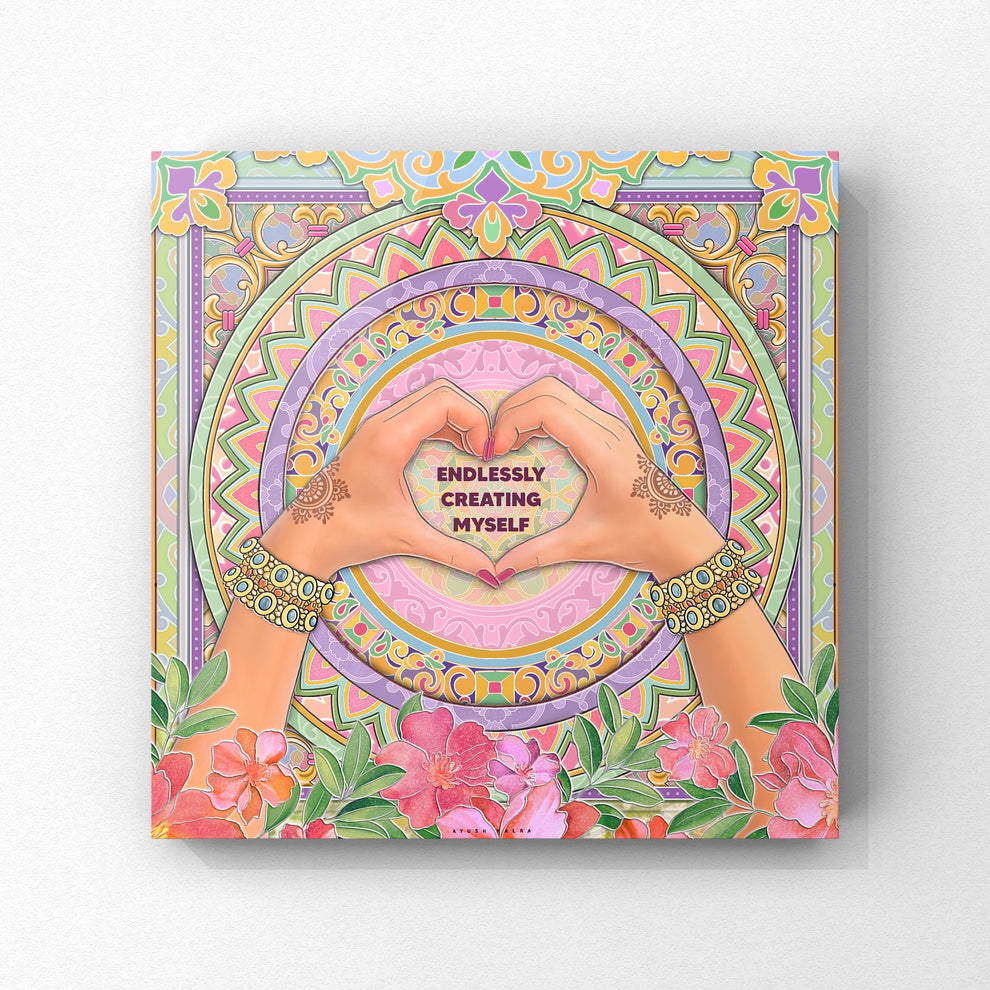 Creating Myself Art Canvas Print | Poly-cotton-mix · Natural White ...